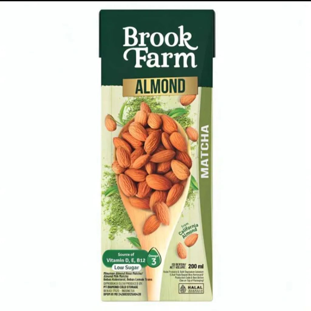 Jual BROOKFARM UHT MILK ALMOND MATCHA 200ML Brookfarm UHT Milk Almond ...