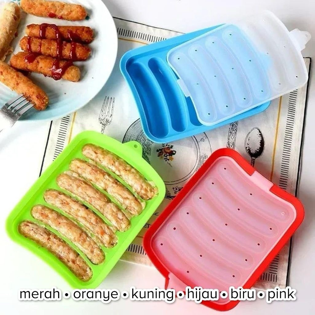 Jual Cetakan Sosis Silikon 6 Rongga / 6-Cavity Silicone Sausage Mold ...