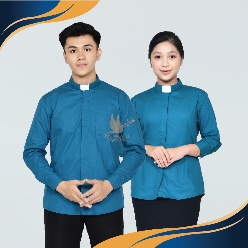 Jual Pendeta - New Kemeja Collar Biru New - Japanese Cotton - Jos ...