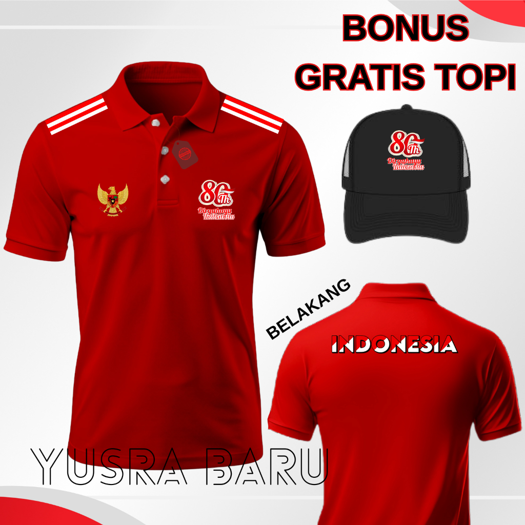 Jual POLO 17 AGUSTUS HUT RI KE-80 2025 DESAIN SIMPLE ELEGAN LENGAN ...