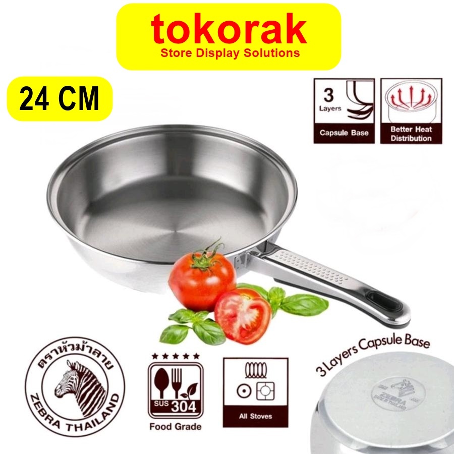 Jual ZEBRA FRYING PAN 24 CM ZEBRA VITALUX 175325 - WAJAN STAINLESS ...