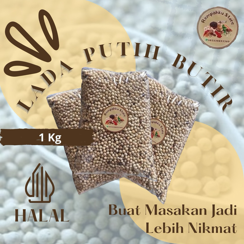 Jual Lada Putih Butir Premium/Merica Super 1kg | Shopee Indonesia