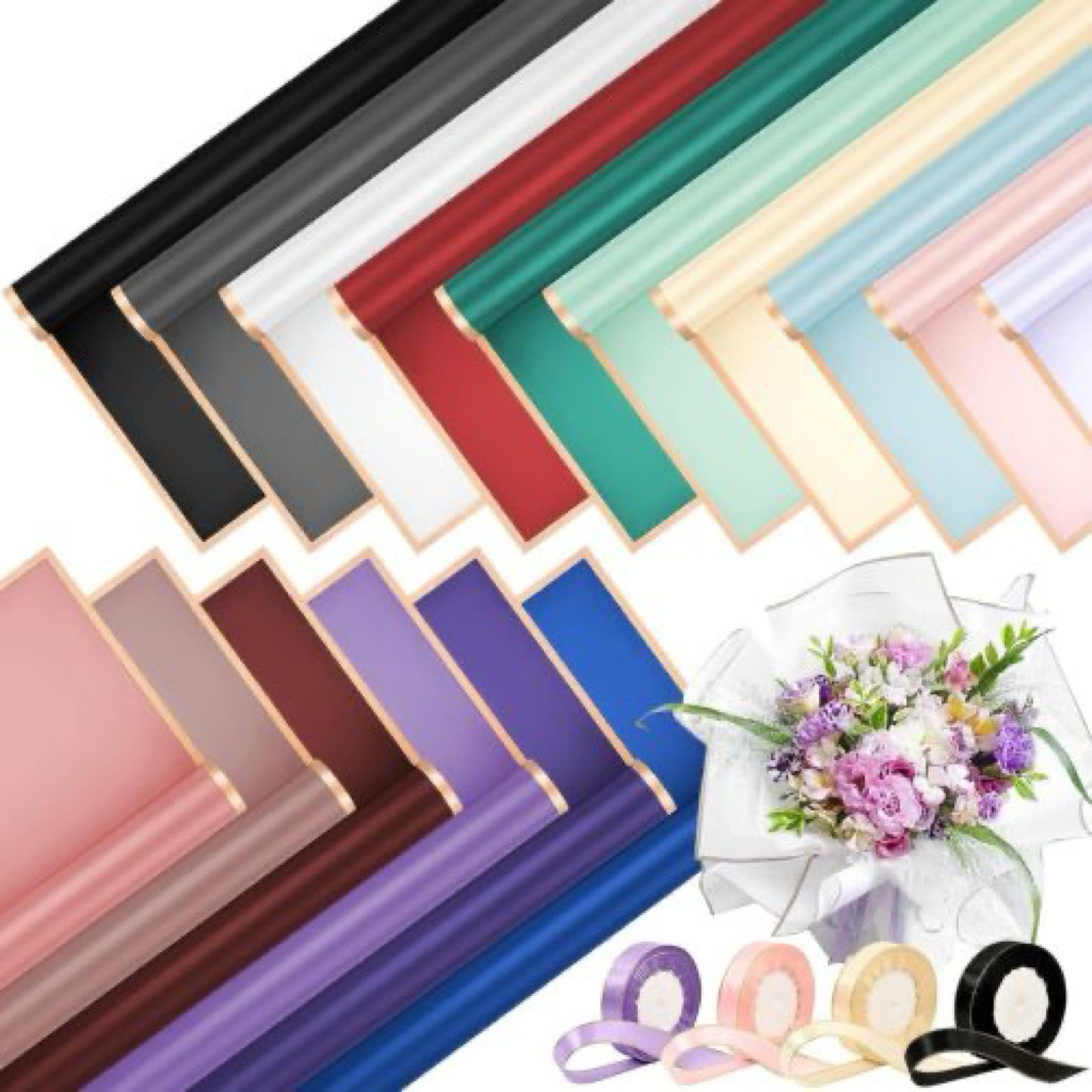 Jual (list tipis) FLOWER WRAPPING GOLD LIST COLOR KERTAS BUKET ...