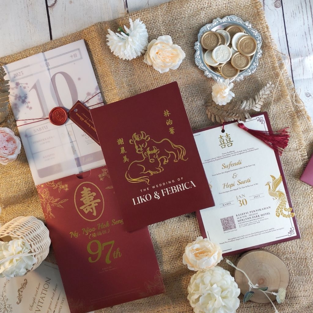 Jual Kartu Undangan Wedding Invitation Pernikahan tema chinese ...