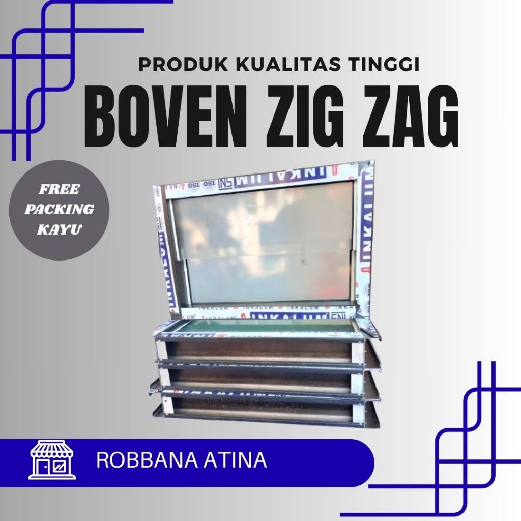 Jual Jendela Boven aluminium kaca mati zigzag T40xL60 putih,coklat ...