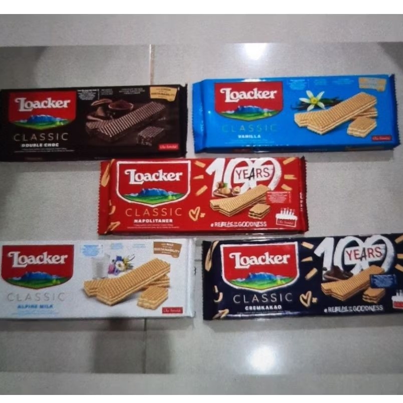 Jual EXP Sep2026 Big Size Loacker Wafer Dark Chocolate Vanila Hazelnut ...