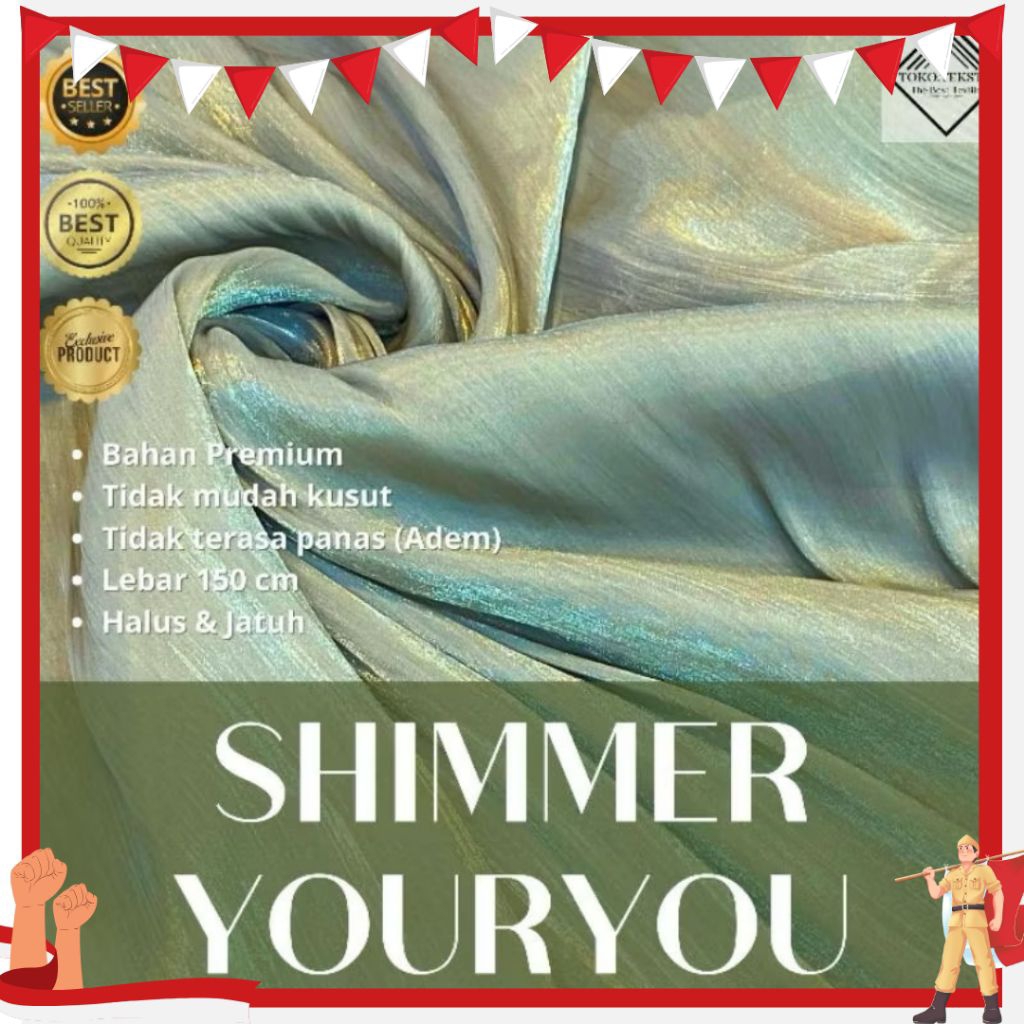 Jual KAIN SHIMMER YOURYOU/ SHIMMER YOURYOU/ SERAGAM KELUARGA / DRESS ...