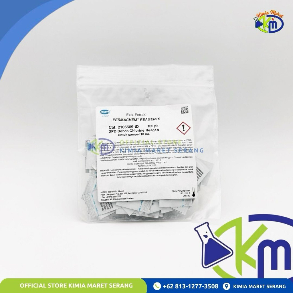 Jual DPD Free Chlorine Reagent Powder Pillows 10ml - Hach 2105569 ...