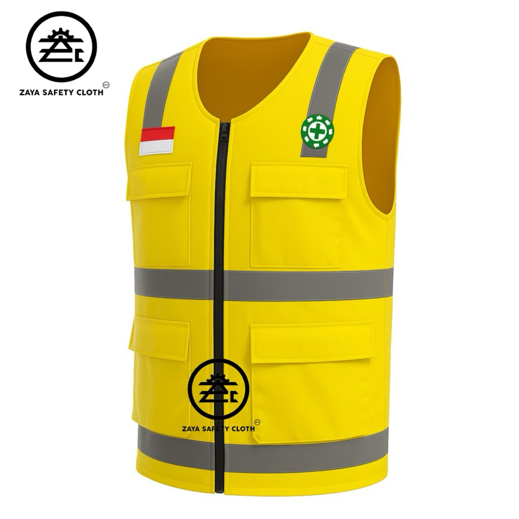 Jual rompi vest safety first/rompi k3/rompi lapangan/rompi proyek ...