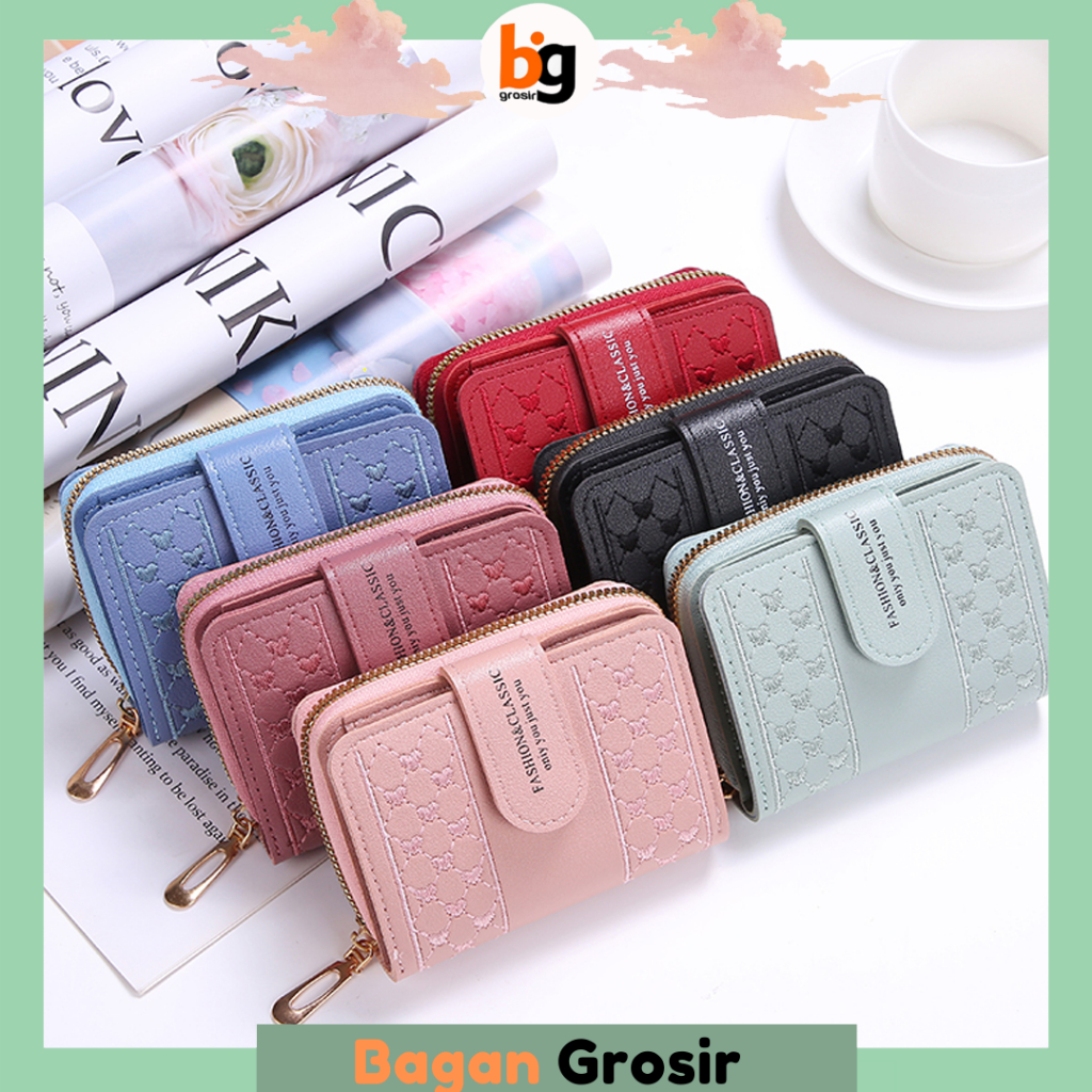 Jual BG Dompet lipat Wanita Mini Embos Lucu Dompet Wanita Kecil Pendek Lipat D64 | Shopee Indonesia