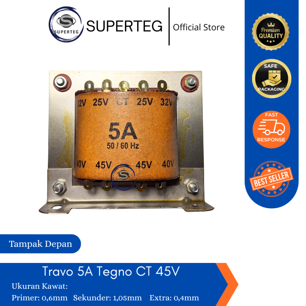 Jual TRAVO CT 5A 45V BESAR MURNI (35X60) TEMBAGA TEGNO KUALITAS PREMIUM ...