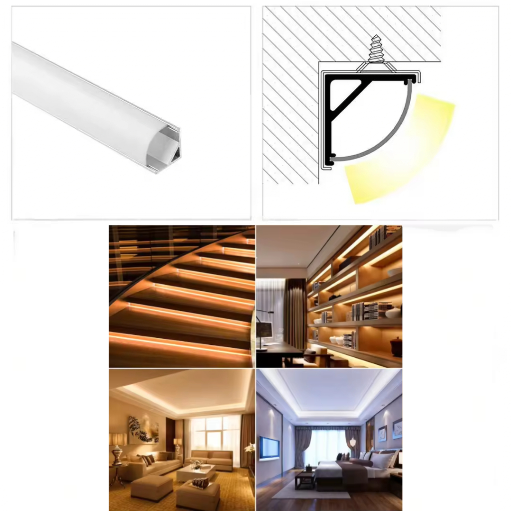 Jual Rulam sudut cover led strip sudut |housing led strip sudut 100cm ...