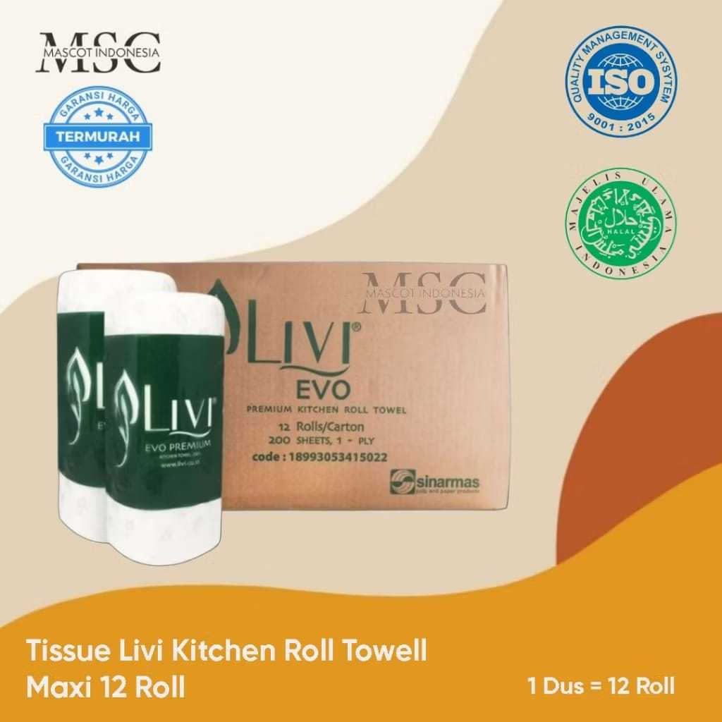 Jual 1 DUS | Tissue Livi Evo Premium Kitchen Roll Towell Maxi 12 Roll ...