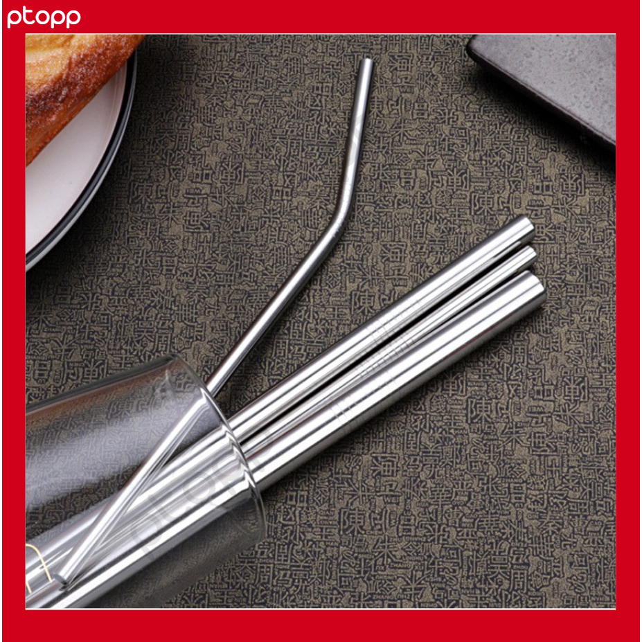 Jual Reusable Straw Stainless Steel Lurus & Bengkok | Panjang 21.5CM ...