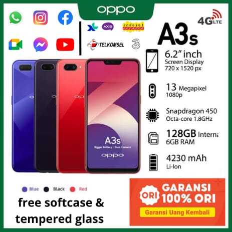 Jual oppo a3s ram 6/128 GB 4G LTE Garansi 1 Tahun | Shopee Indonesia