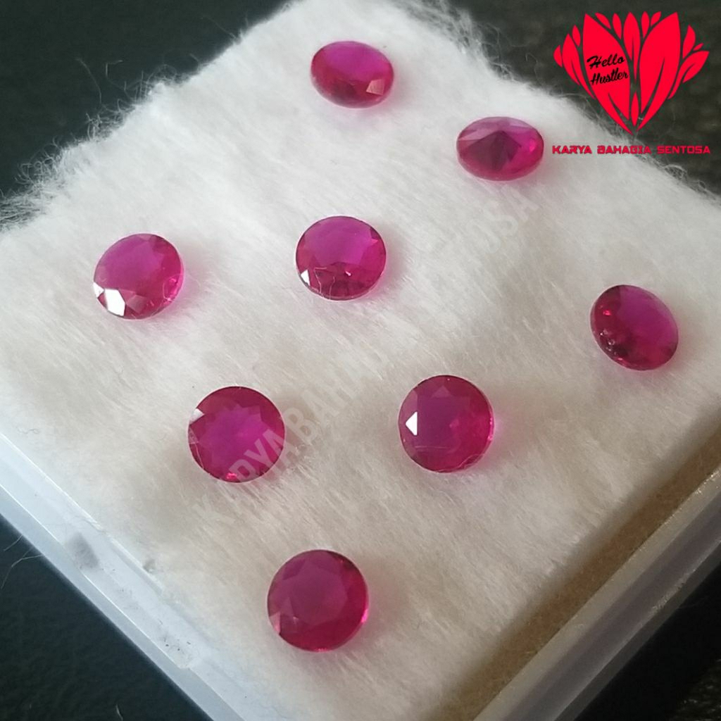 Jual Batu Permata Merah Delima Top Glow Round Brilliant 5 mm Ruby Siam ...