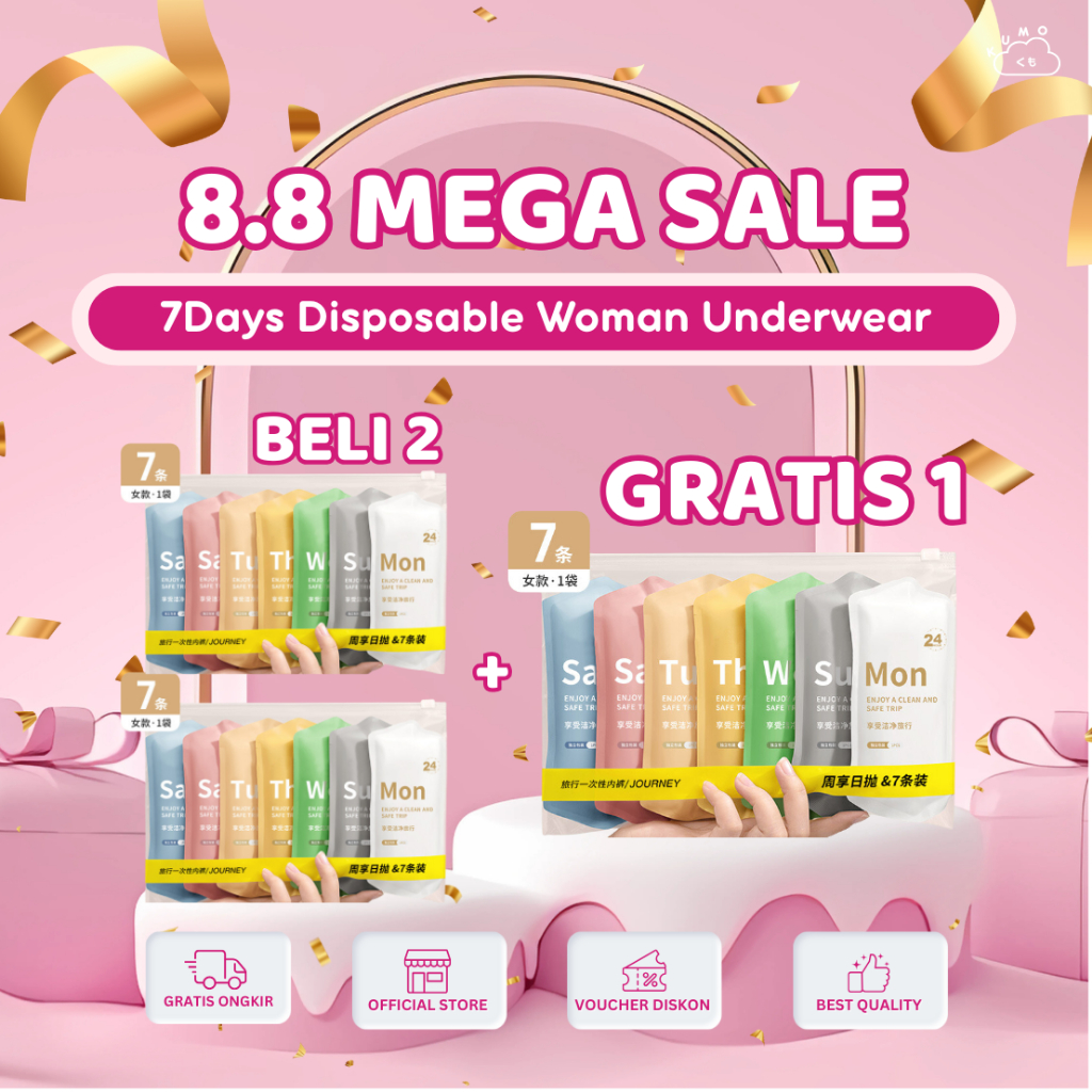 Jual [BELI 2 GRATIS 1] KUMO 7Days Pouch Set Disposable Underwear (3 Pouch) | Shopee Indonesia