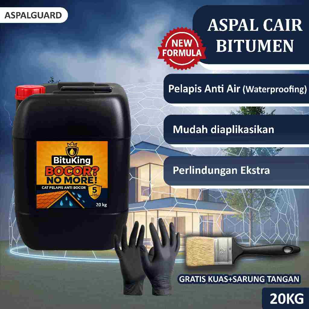 Jual BituKing Aspal Cair Anti Bocor 20 kg – Pelapis Waterproof Dak ...