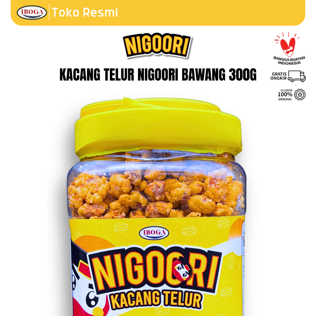 Jual Snack kacang Telur Gurih Telor Toples 300g NIGOORI Rasa Original Bawang | Shopee Indonesia