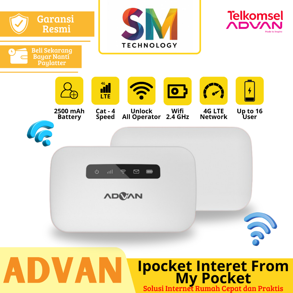 Jual ADVAN Ipocket MIFI MF01 Unlock All Operator baterai 2500 mAh ...