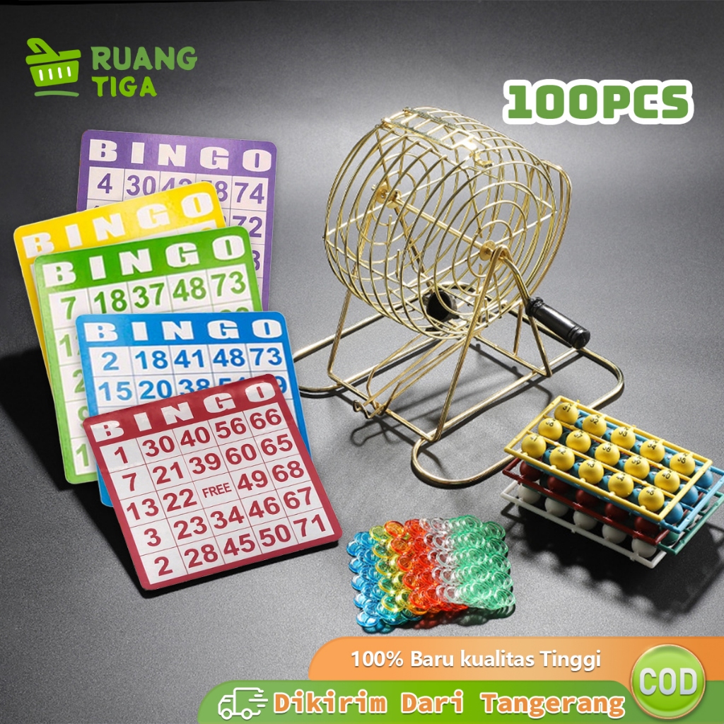 Jual 100pcs Bingo Card Kartu Bingo 5 Warna Bingo Board Tahan Lama ...