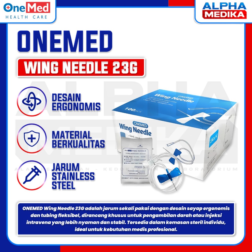 Jual ONEMED - Wing Needle 23G Onemed "PCS" / Winged Infusion Set 23g ...