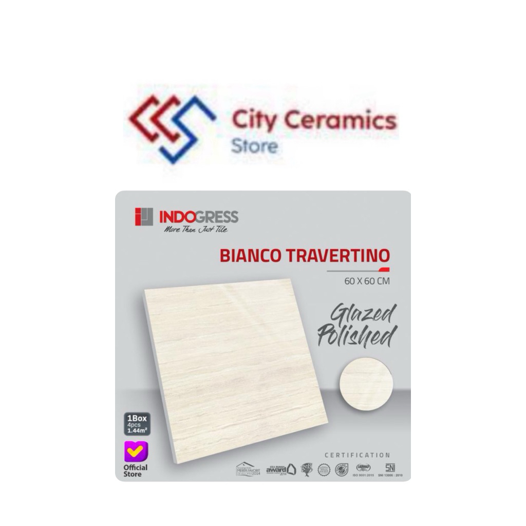 Jual INDOGRESS BIANCO TRAVERTINO 60x60 | Shopee Indonesia