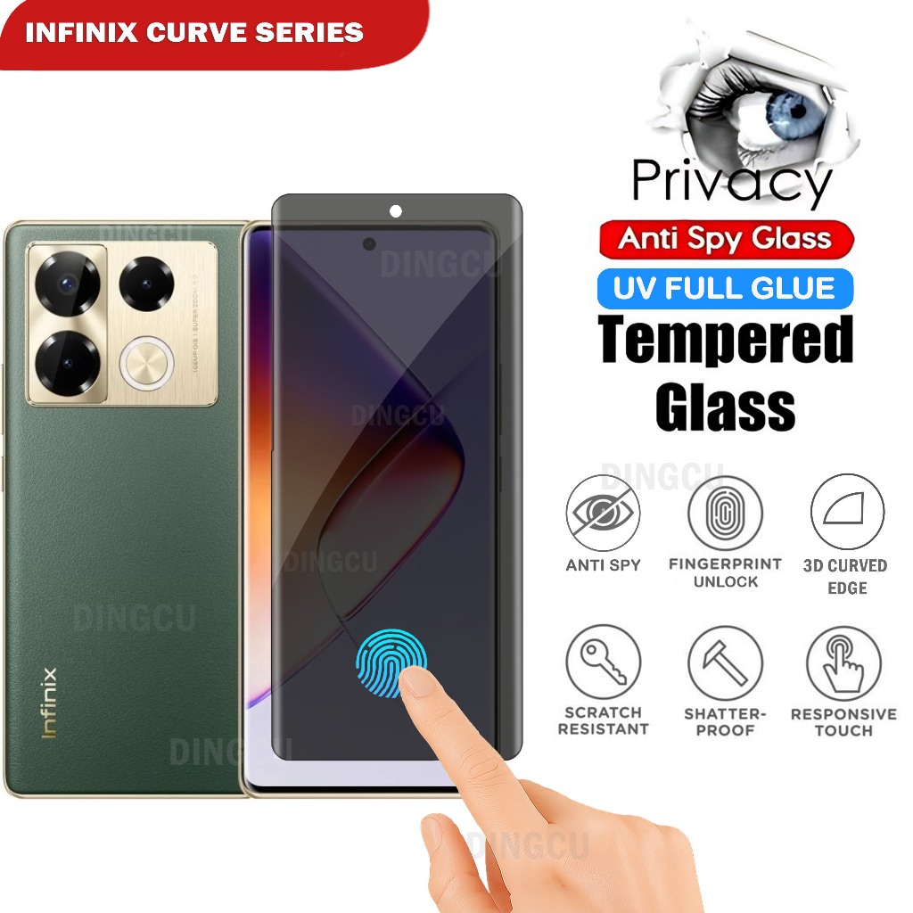Jual Tempered Glass Anti Spy Fingerprint Infinix Note 40 Pro 40s 40 ...