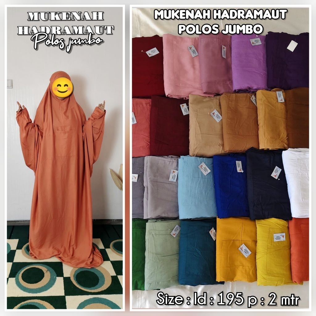Jual MUKENA HADRAMAUT POLOS KATUN RAYON PREMIUM JUMBO | Shopee Indonesia
