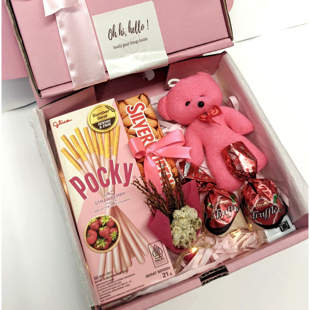 Jual Hampers Snack Box Kado pink Series Ulang Tahun Valentine ...