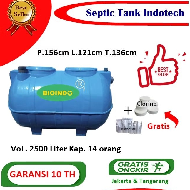 Jual septic tank bioindo biotechno 2500 liter, biofil, biotech | Shopee ...