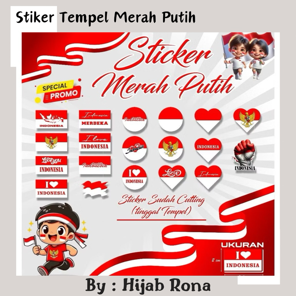 Jual Stiker Tempel Merah Putih | Stiker Merah Putih Kemerdekaan ...