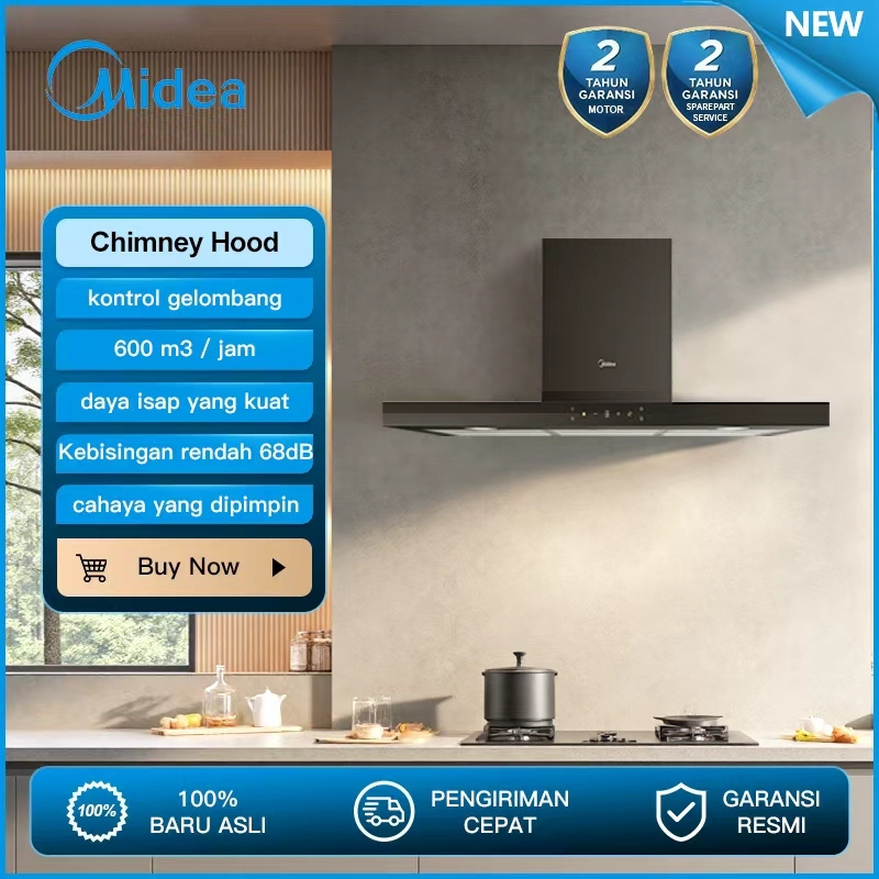 Jual Midea 600 m3/jam Chimney Hood MH90M21ET22BD-ID | Shopee Indonesia