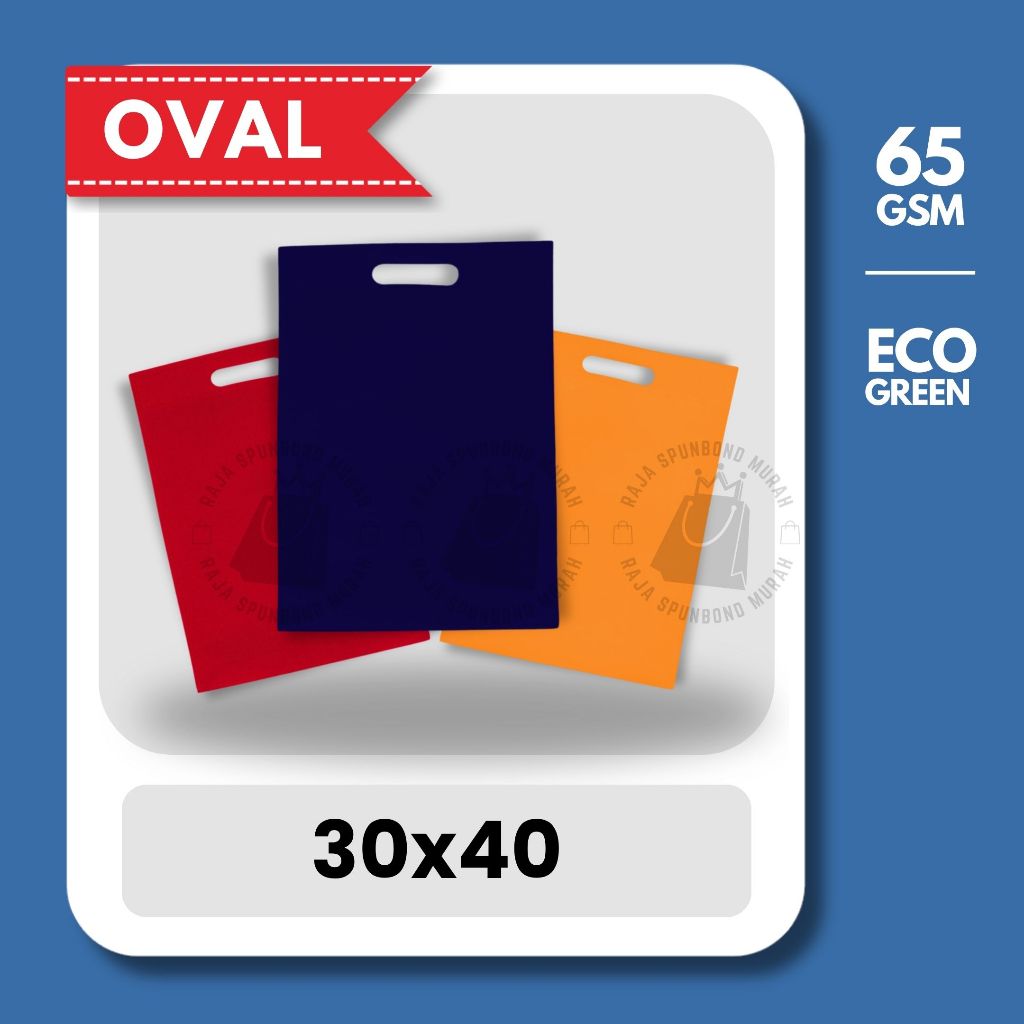 Jual OVAL 65GSM Ukuran 30x40 Tas Spunbond Oval Goodie Bag Laken ...