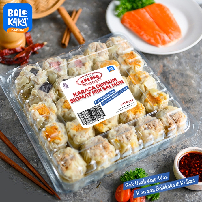 Jual Dimsum Karasa Mix Salmon isi 50 pcs/ Dimsum Mafia Mix Salmon ...