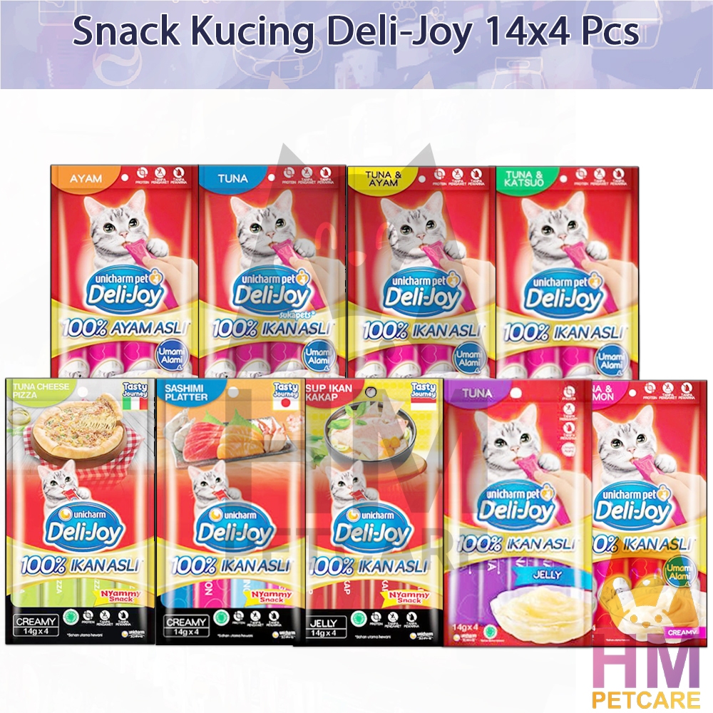Jual Deli-Joy Snack Cat Food Makanan Kucing Creamy & Jelly 14gr Isi ...