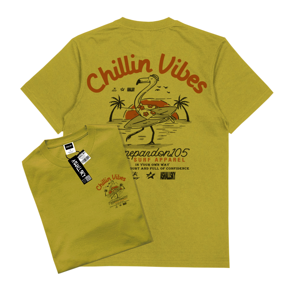 Jual Ashall.sky Baju Kaos Distro Warna Lime Pria Wanita Motif Chillin ...