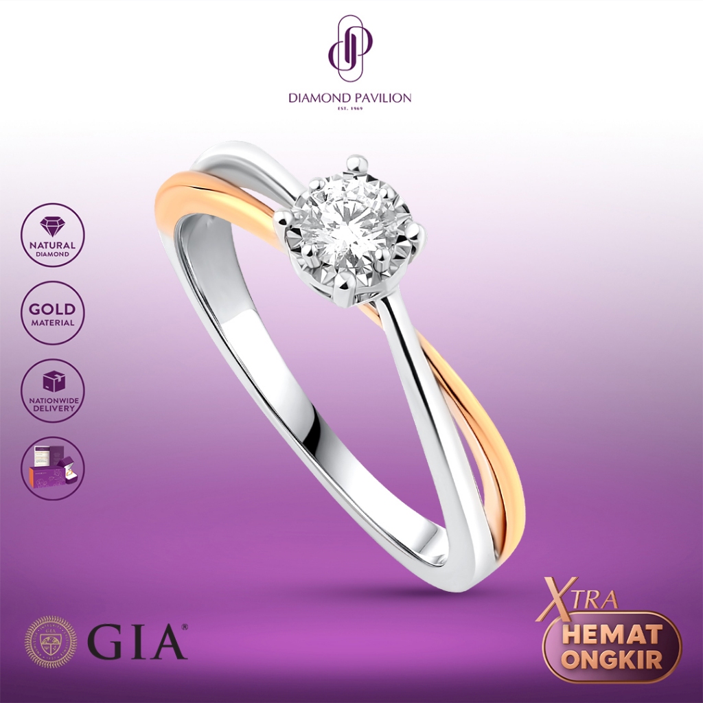 Jual [EXCLUSIVE DEALS] Diamond Pavilion Cincin Emas Batu Berlian Aster Ring | Shopee Indonesia