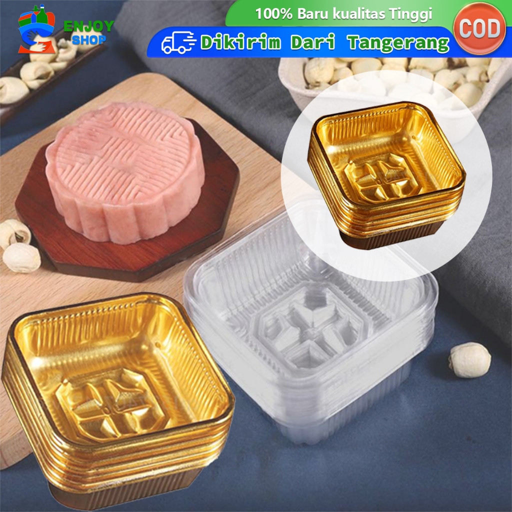 Jual 100pcs Tray Puding Mini Tray Mooncake Baki Persegi Emas Mooncake ...