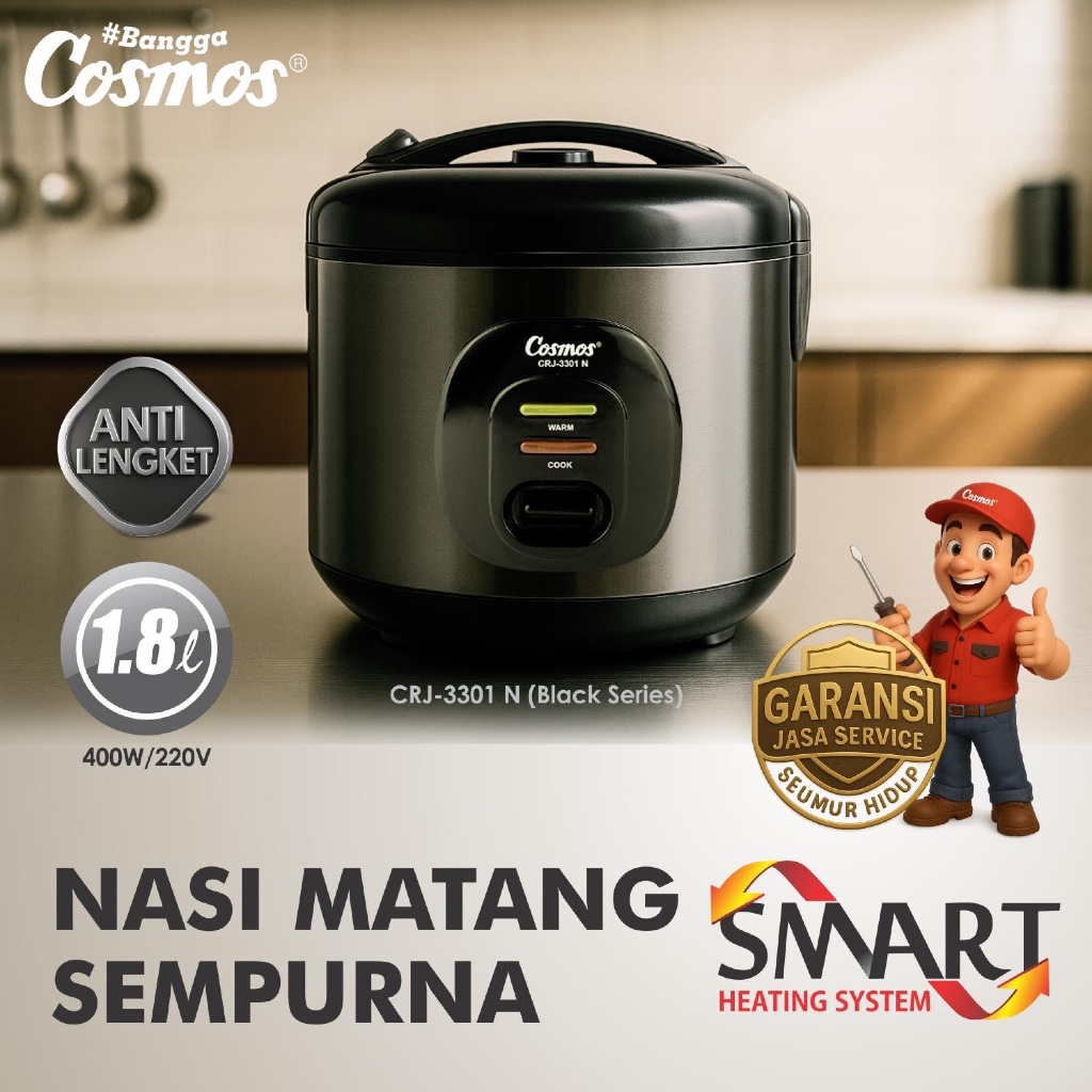 Jual Cosmos Rice Cooker Non Stick CRJ-3301 NB - 1.8L | Shopee Indonesia