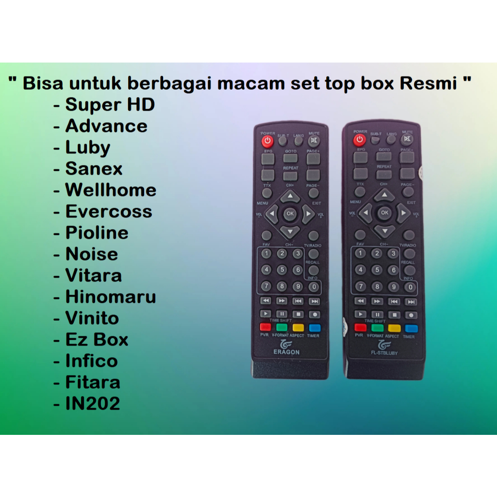 Jual Remot Multi Set Top Box Luby DVB T2 Eragon Remot STB Multi Universal | Shopee Indonesia