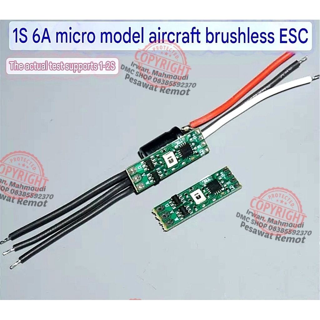 Jual Mini Micro ESC Brushless 8V 1s 2s 6-8A Dengan Kapasitor NO BEC ...