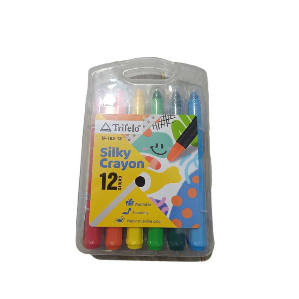 Jual Silky Crayon 12 Warna + Bonus Kuas | Krayon Anak 3in1 Mudah Dicuci ...