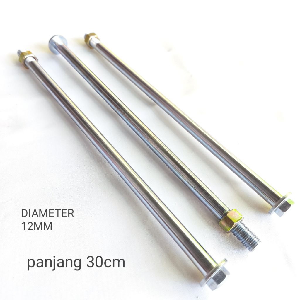 Jual AS RODA DIAMETER 12MM PANJANG 30CM /AS RODA SUPER PANJANG ...