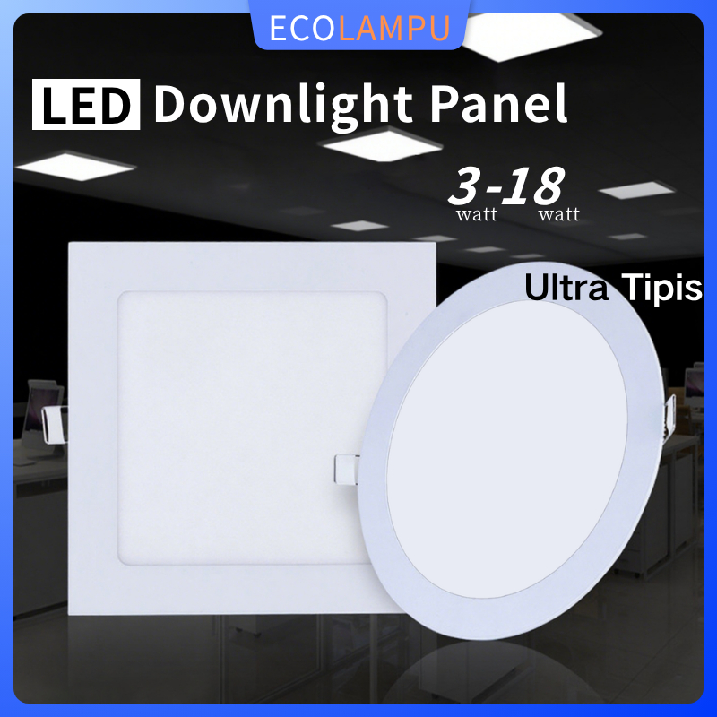 Jual 【COD】Lampu Downlight LED Plafon Panel Tipis 3W 6W 9W 12W 18W PUTIH ...