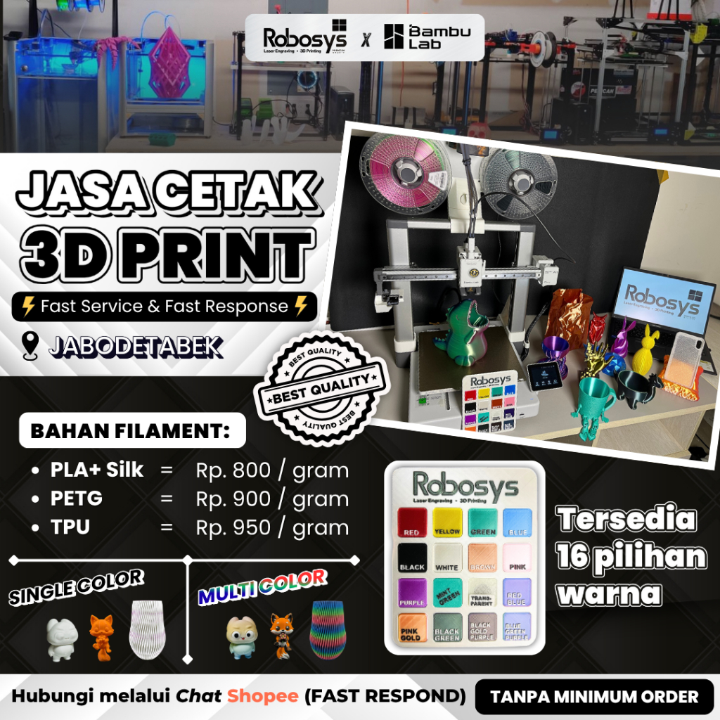 Jual Jasa Cetak 3D Print Custom Desain Sendiri | 3D Printing Filament ...