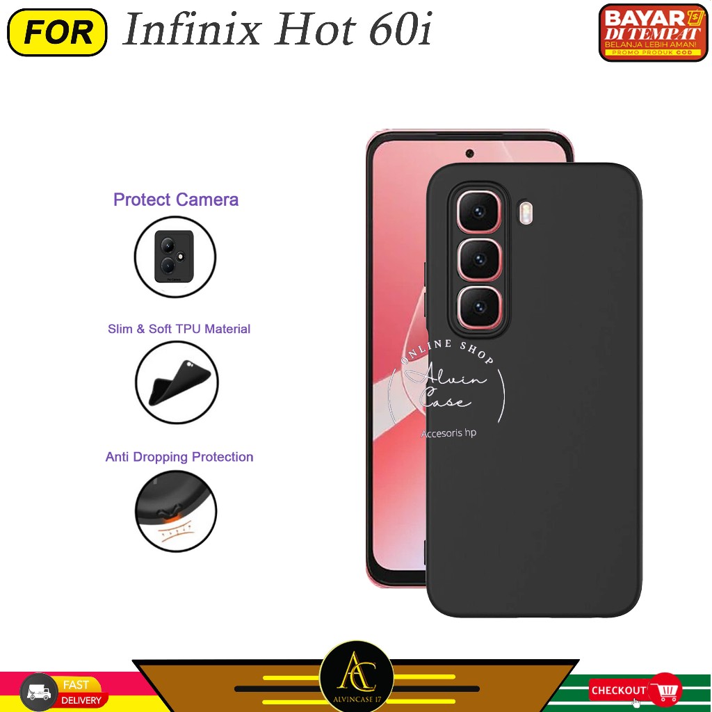 Jual Case Macaron Infinix Hot 60i 60 60 Pro Softcase Slim Black Protect Casing | Shopee Indonesia