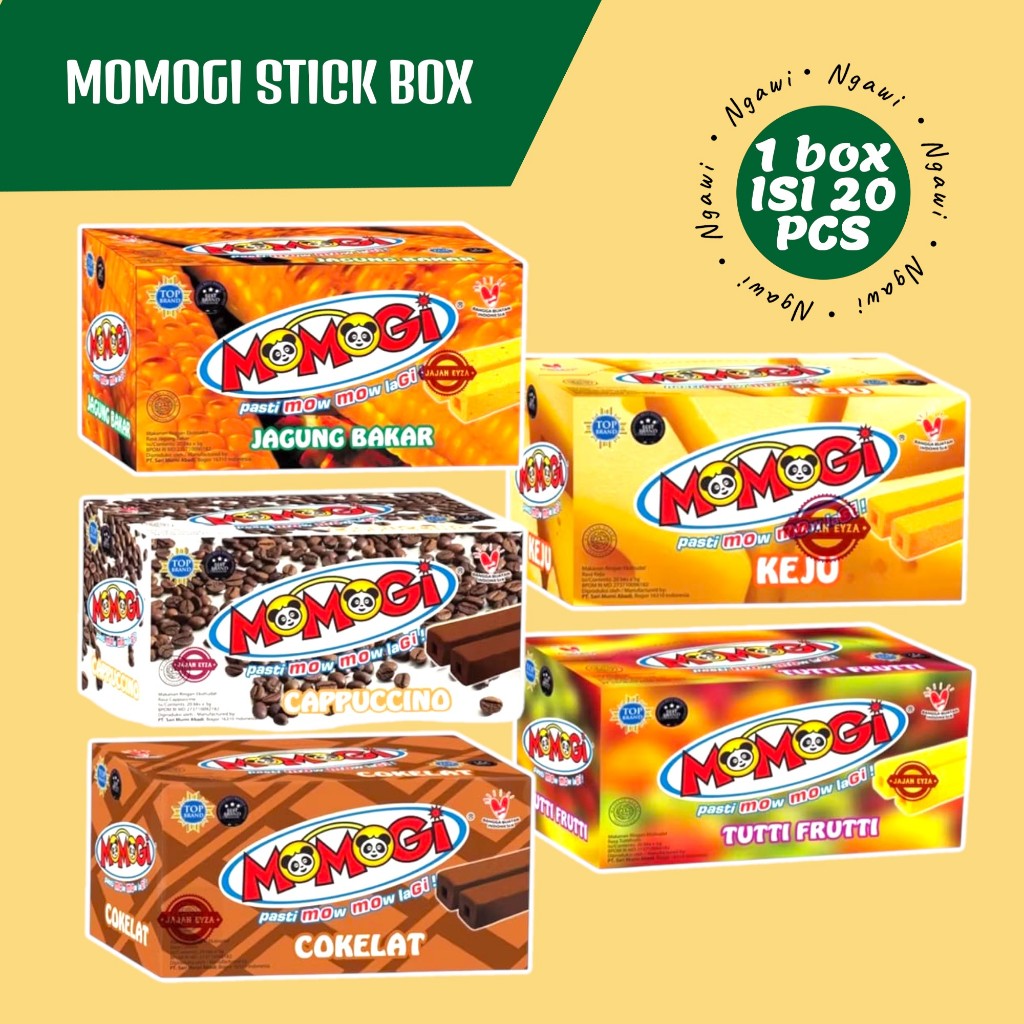 Jual MOMOGI STICK BOX ISI 20 x 15 GR, SNACK BOX MOMOGI | Shopee Indonesia