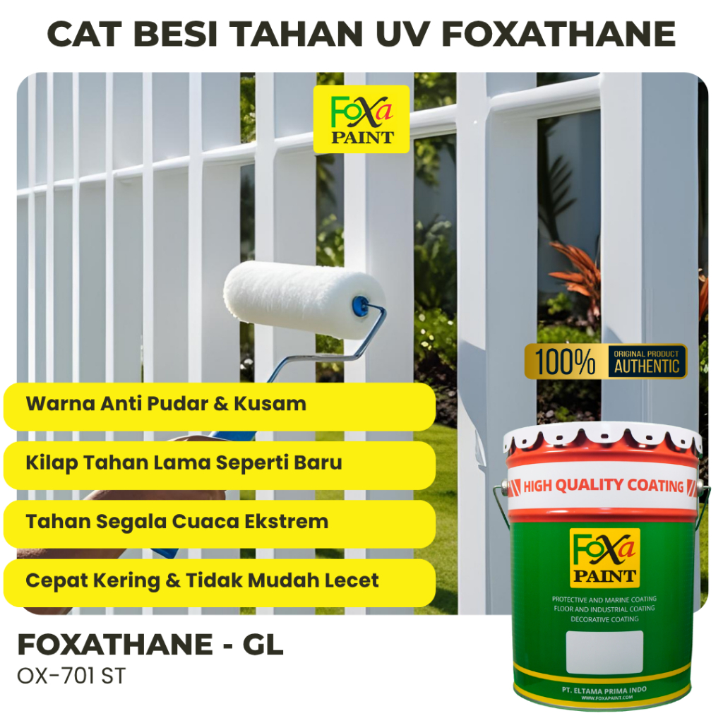 Jual Cat Besi Tahan UV FOXATHANE / Cat PU Outdoor Anti Pudar & Tetap ...
