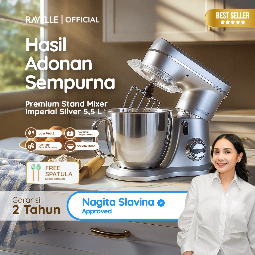 Jual [NEW COLOR] RAVELLE Stand Mixer 5.5L Terra Electric Mixer ...